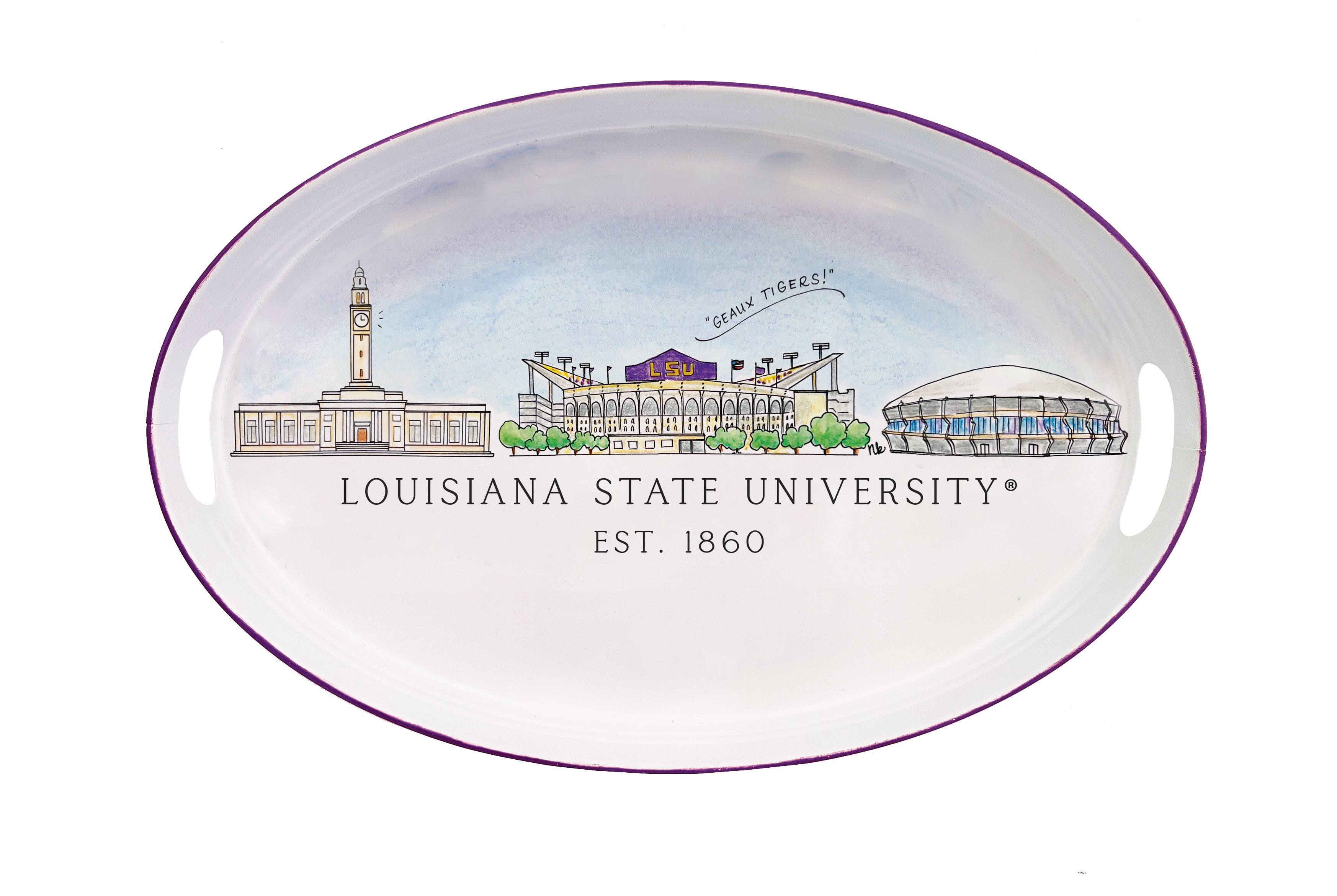 LSU Skyline Oval Tray – Valiant Gifts Wholesale