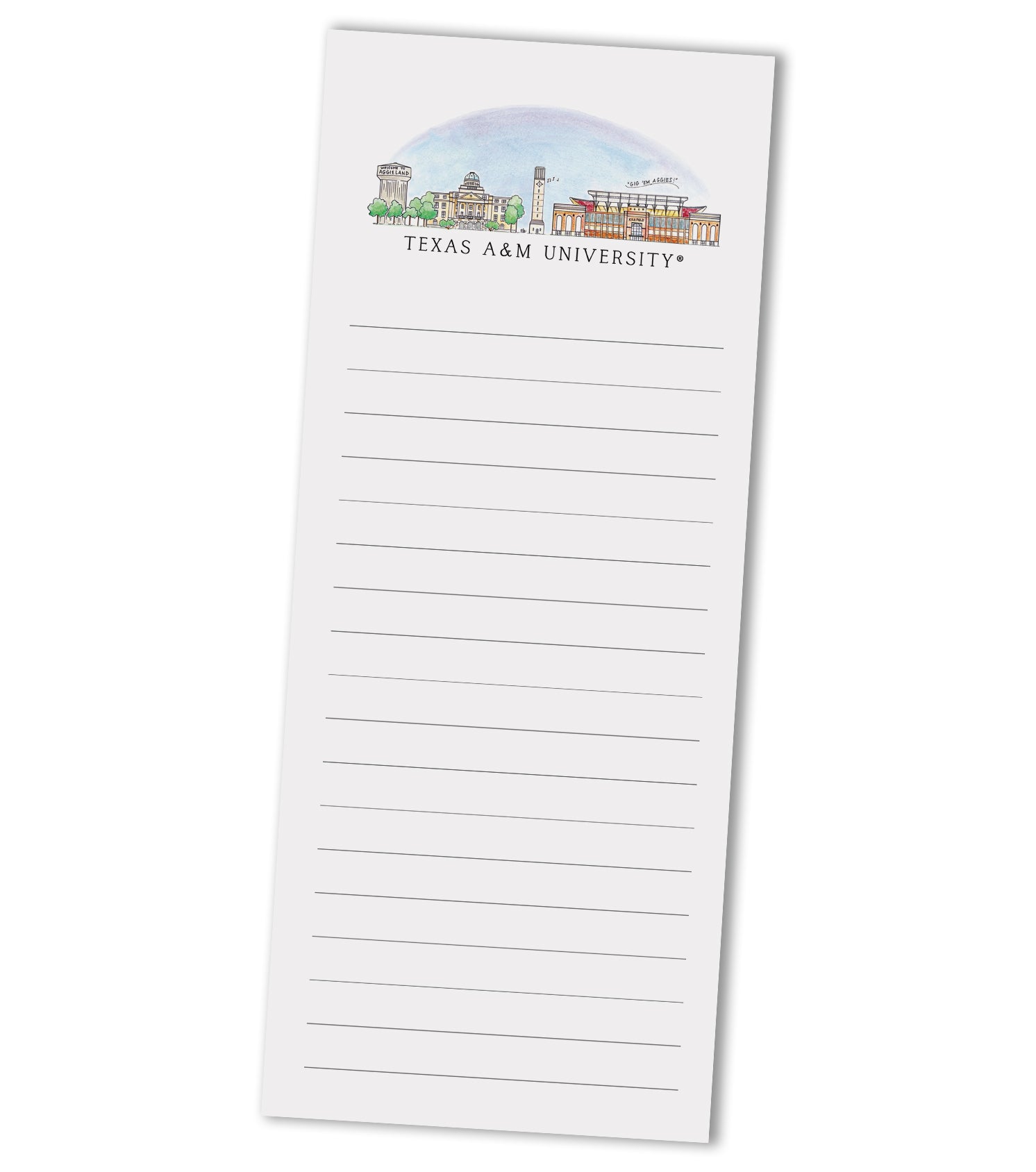 Texas A&M Skyline 3.5x8.5 Notepad – Valiant Gifts Wholesale